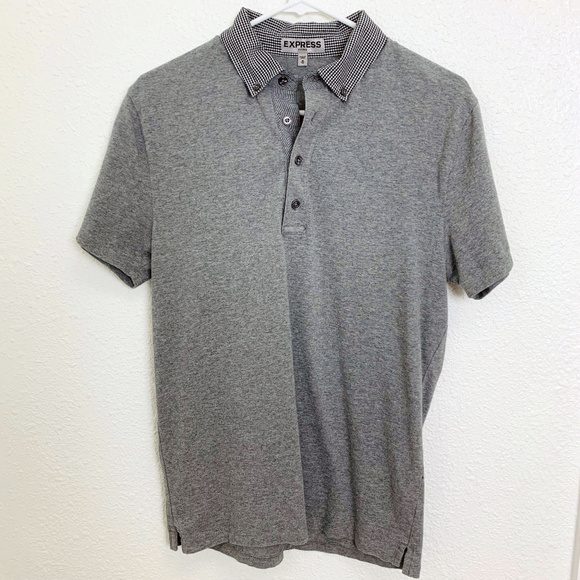 Express | Shirts | Express Fitted Mens Grey Polo Medium | Poshmark